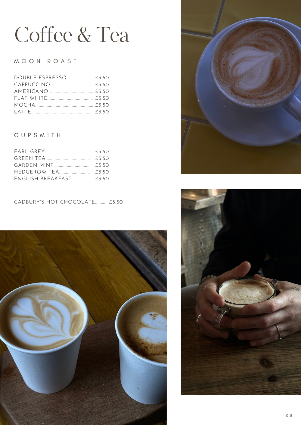 Menu - Penn Croft